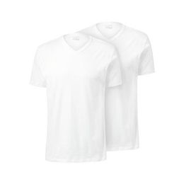 Tchibo 2 T-Shirts mit V-Ausschnitt - Weiss - Gr.: S