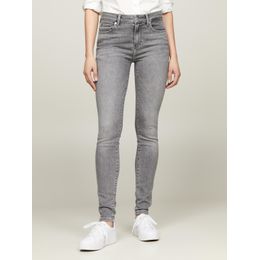 Skinny-fit-Jeans Tommy Hilfiger "TH FLEX COMO SKINNY RW GYA" Gr. 26, Länge 32, grau (gya) Damen Jeans Röhrenjeans