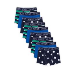 MINOTI Boxershorts Jungen Gr&ouml;&szlig;e 98/104 blau / dunkelblau / gr&uuml;n / wei&szlig;