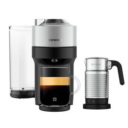 Nespresso VERTUO Pop+ Silver & Aeroccino 4 Vertuo Kaffeemaschine