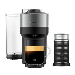 Nespresso VERTUO Pop+ Titan & Aeroccino 3 schwarz Vertuo Kaffeemaschine