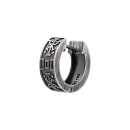 CAI Single Creole 925 Silber matt oxidiert 925/- Sterling Silber 1,4cm Matt