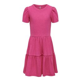 Only® Volantkleid, Knielänge, Puffärmlel, für Kinder, pink, 92