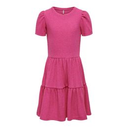 Only® Volantkleid, Knielänge, Puffärmlel, für Kinder, pink, 98