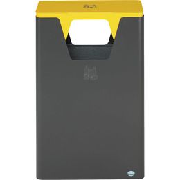 Var Wertstoffsammler im Außenbereich, Volumen 60 l, HxBxT 890 x 300 x 550 mm, eisenglimmer/gelb