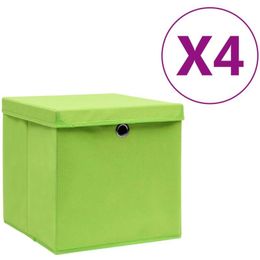 Prolenta Premium - Aufbewahrungsboxen mit Deckeln 4 Stk. 28x28x28 - Grün