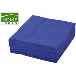 HOME IDEAS 2500 Servietten blau 33x33cm 3lagig 1/4 Falz Papierserviette Papiertuch Deko