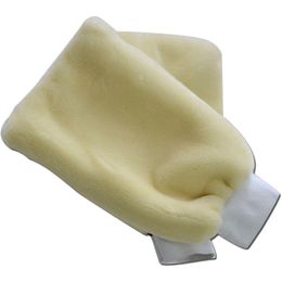 Hiasdfls - Waschhandschuh aus natürlicher Lammwolle, extra groß, kratzfrei, Waschhandschuh aus Lammfell (2er-Pack) – doppelseitige Wolle