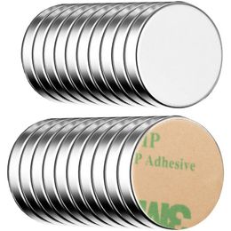 Ecence - Neodym Klebe-Magnete 20x selbstklebend Magnet Scheibe stark rund klein 15x2mm