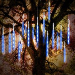Meteorschauer, 10 Spiralröhren, 300 LEDs, wasserdicht, Schnee, Eiszapfen, fallende Lichterketten für Hochzeit, Baum, Garten, Weihnachtsdekoration,