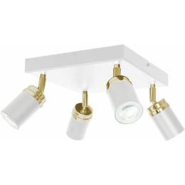 Licht-Erlebnisse - Deckenspot Weiß 4-flammig GU10 verstellbar Metall Modern Wohnzimmer - Weiß