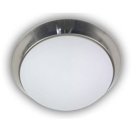 Niermann LED-Deckenleuchte rund, Opalglas matt, Dekorring Nickel matt, ø 35cm