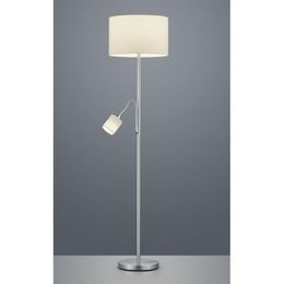 Hotel-Nickel-Stehlampe-weißer Stoff-Lampenschirm mit Trio-Beleuchtungs-Lesepunkt