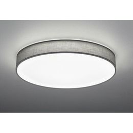 Iperbriko - Große LED-Deckenleuchte Grau Lugano Lampenschirm aus Stoff Ø75 cm Trio Lighting