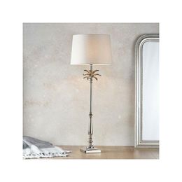 Lighting Leaf & Mia - Tischlampe Polierte Nickelplatte & Naturleinen 1 Leuchte IP20 - E27 - Endon