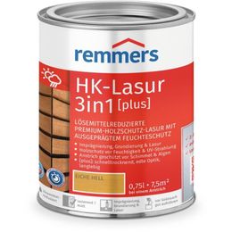 Remmers HK-Lasur 3in1 [plus] eiche hell, matt, 0,75 Liter, Holzlasur, Premium Holzlasur außen, 3fach Holzschutz mit Imprägnierung + Grundierung +