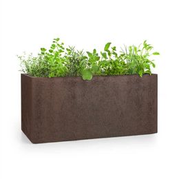 Solid Grow Rust Pflanzgefäß 80 x 38 x 38 cm Fibreclay rostfarben - Dunkelbraun - Blumfeldt