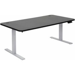 Neuwertig] Schreibtisch HHG-766, Computertisch, elektrisch höhenverstellbar 160x80cm 53kg schwarz, grau - black