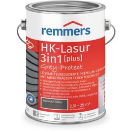 Remmers HK-Lasur 3in1 Grey Protect [plus] anthrazitgrau, matt, 2,5 Liter, Holzlasur, Premium Holzlasur außen, natürliche Grautöne, 3in1 Holzschutz