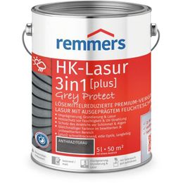 Remmers HK-Lasur 3in1 Grey Protect [plus] anthrazitgrau, matt, 5 Liter, Holzlasur, Premium Holzlasur außen, natürliche Grautöne, 3in1 Holzschutz