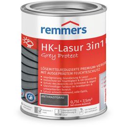 Remmers HK-Lasur 3in1 Grey Protect [plus] anthrazitgrau, matt, 0,75 Liter, Holzlasur, Premium Holzlasur außen, natürliche Grautöne, 3in1 Holzschutz
