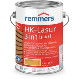 Remmers HK-Lasur 3in1 [plus] eiche hell, matt, 2,5 Liter, Holzlasur, Premium Holzlasur außen, 3fach Holzschutz mit Imprägnierung + Grundierung + Lasur