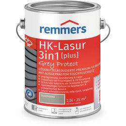 Remmers HK-Lasur 3in1 Grey Protect [plus] silbergrau, matt, 2,5 Liter, Holzlasur, Premium Holzlasur außen, natürliche Grautöne, 3in1 Holzschutz - silbergrau