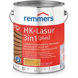 Remmers HK-Lasur 3in1 [plus] eiche hell, matt, 5 Liter, Holzlasur, Premium Holzlasur außen, 3fach Holzschutz mit Imprägnierung + Grundierung + Lasur - eiche