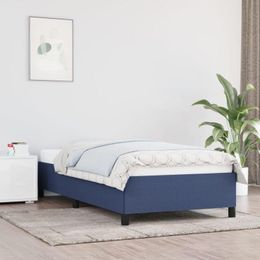 MAISONCHIC Bettgestell Einzelbett Bett für Schlafzimmer Blau 100x200 cm Stoff DE68600