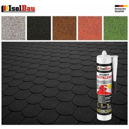 Isolbau Dachschindeln Bitumenschindeln Gartenhaus Bieberschwanz Rechteck Hexagonal Model:: Bieberschwanz Farbe:: Grün Bitumenkleber:: 4x Bitumenkleber 300 ml