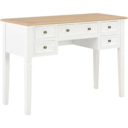Computertisch,Schreibtisch,Bürotisch Weiß 109,5 x 45 x 77,5 cm Holz VMEC701057 MAISONCHIC