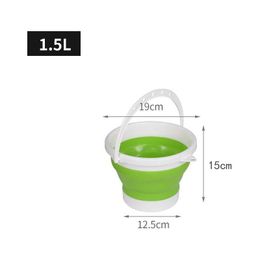 Faltbarer Silikoneimer 1,5 l – grün – weiß