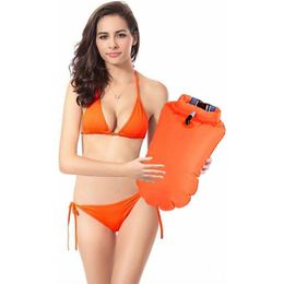 Schwimmboje Erwachsene Dry Bag Rettungsboje Baywatch Schwimmhilfe Hochsichtbare Boje Sicherheitsschwimmboje 25L Boje für Schwimmer Technische