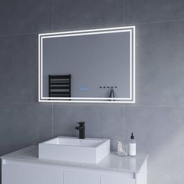 Led Spiegel mit Beleuchtung für Badezimmer 100x70cm essens Typ c Touch Sensor Dimmbar Spiegelheizung Kaltweiß 6400K Warmweiß 3000K Aquabatos