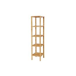 5-stufiges Badezimmerregal aus Bambus, festes Küchenregal, 33 x 33 x 146 cm (L x B x H), für enge Räume, Wohnzimmer, Schlafzimmer, Flur BCB55Y