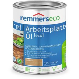 Remmers Arbeitsplatten-Öl [eco] farblos, 0,75 Liter, Arbeitsplattenöl für wasserbelastete Küchenutensilien, Arbeitsplatten, Tische und Möbel - farblos
