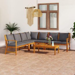 Bonnevie - 6-tlg. Garten-Lounge-Set,Gartenmöbel-Set mit Auflagen Massivholz Akazie vidaXL