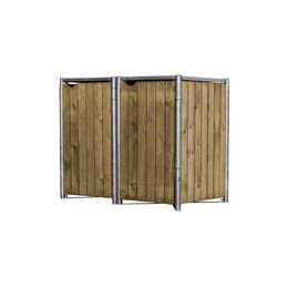 Holz Mülltonnenbox für 2 Mülltonnen 240 Liter Natur 81x140x115 cm - HIDE