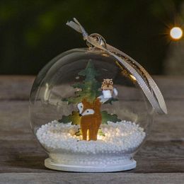 STAR TRADING - led Weihnachtskugel Fuchs Forest Friends in - transparent