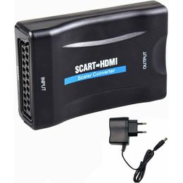 Scart Hdmi Adapter, Scart zu Hdmi 1080p Hd Konverter kompatibel mit Ntsc Pal für Sky Hd Blu Ray Ps3 Cr Tv - Minkurow
