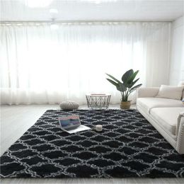 Teppich Wohnzimmer Shaggy Teppich Hochflor Teppich Schwarz Langflor Teppich Kinderzimmer Modern Bunte Batik Teppich Jugendzimmer Flauschig Teppich