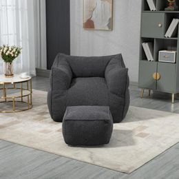 Okwish - Bequemer Boucle Sitzsack Stuhl für Erwachsene und Kinder, Indoor Super weiches faules Sofa mit Memory Schwamm Füllung, Moderne Spezial