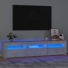 TV-Schrank mit LED-Leuchten, TV-Lowboard, Fernsehschrank mit Moderner Stil Betongrau 180x35x40 cm NMKS65755 MAISONCHIC