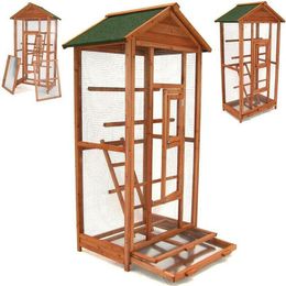 Apex - Vogelvoliere Voliere Vogelkäfig 160 Käfig Vogelhaus Vogel Tierkäfig Holz 56610