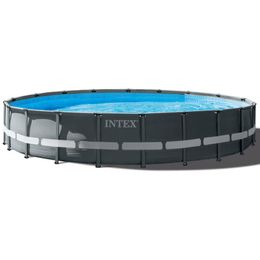 Intex - Frame Swimming Pool Set Ultra Rondo xtr anthrazit ø 610 x 122 cm Inkl. Sandfilteranlage