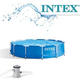 Intex - 28210 Swimming Pool Metal Frame 366x76 cm Stahlrohrbecken Schwimmbecken