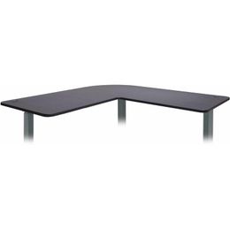 HHG - Tischplatte 775 für Eck-Schreibtisch, Schreibtischplatte, 90° schwarz - black