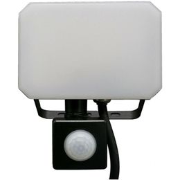 LEDKIA LED Flutlichtstrahler 20W IP65 Schwarz mit PIR-Sensor Neutrales Weiß 4500K 120º27 mm