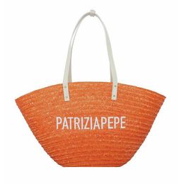 Patrizia Pepe Summer Straw Shopper Tasche 51 cm orange sunset