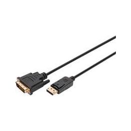 Digitus Adapterkabel DisplayPort > DVI-D, Interlock schwarz, 3 Meter, mit Schraubbefestigung